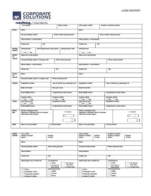 LOSS REPORT Template Doc Template PdfFiller