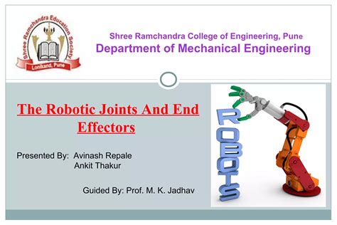 The Robotic Joints And End Effectors Ppt Robotics Technology