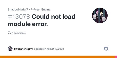 Could Not Load Module Error · Issue 13078 · Shadowmariofnf