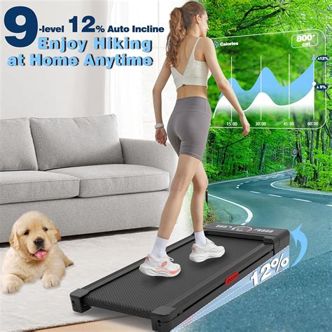 Walking Pad Treadmill With 12 9 Level Auto Incline 450 Lbs Capacity