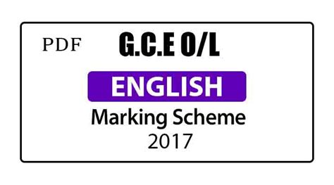 O L English Marking Scheme
