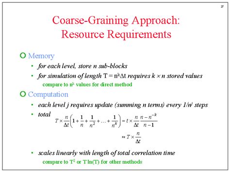 coarse graining approach