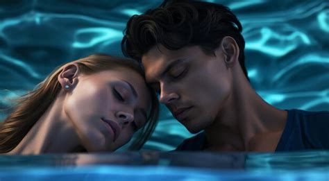 Premium Photo Couple Kissing In The Pool Couple Having Fun In The Pool