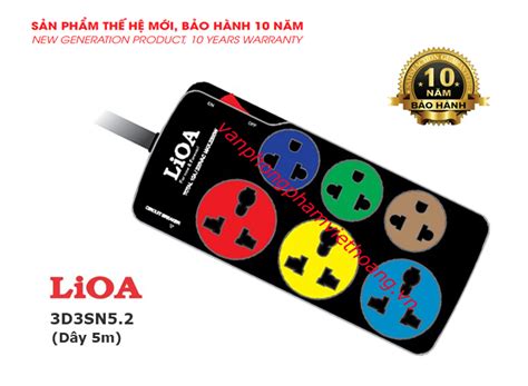 Ổ cắm điện Lioa 6 ổ 3D3SN5 2 3 ổ 3 chấu 3 ổ 2 chấu