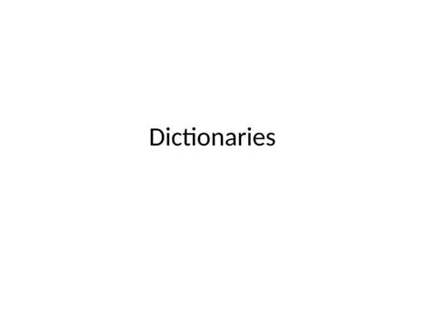 Python Dictionary Pptx