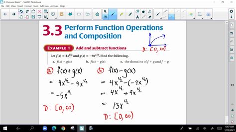 Algebra 2 33 Lesson Perform Function Operations And Composition
