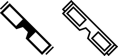 3d Glasses Icon Sign Or Symbol In Glyph And Line Style Isolated On