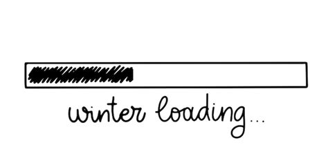 낙서 스케치 스타일의 진행률 표시줄 겨울 로딩 아이콘 이미지입니다 손으로 그린 벡터 일러스트 레이 션 프리미엄 벡터