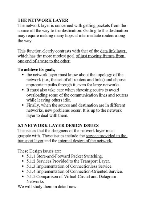 network layer the network layer the network layer is concerned with
