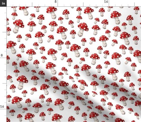 Red White Mushroom Fabric Mushroom Red And White By Etsy