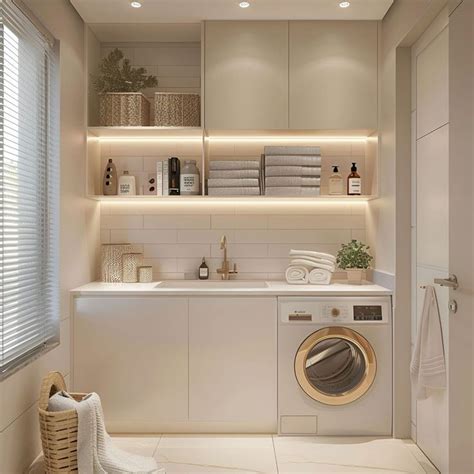 Elegant Efficient Utility Room Modern Design With Led Lighting