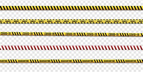 검역 코로나바이러스 테이프 테두리 의 스트립 경고 코로나바이러스 줄무늬 세트입니다 투명한 배경에서 격리됩니다 3차원 형태에 대한 스톡 벡터 아트 및 기타 이미지 Istock