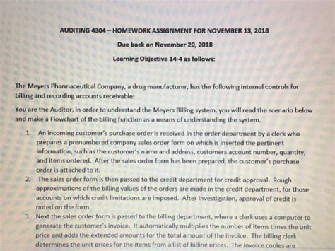 auditing 4304 homework assignment for november 13