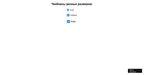 Checkbox Size Codesandbox