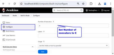 how to prevent builds from running on built in node testingdocs