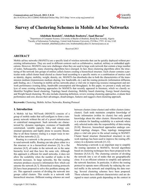 Pdf Survey Of Clustering Schemes In Mobile Ad Hoc Networks