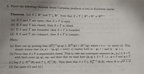 Solved Prove The Following Theorem About Cartesian Chegg Com