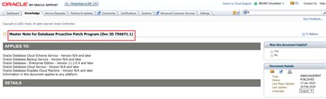 Identificando O último Psu Patch Set Update Para Seu Ambiente Oracle Swiv