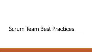 Scrum Best Practices PPTX