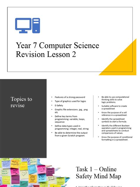 Year 7 Computer Science Revision Lesson 2 Pdf Spreadsheet