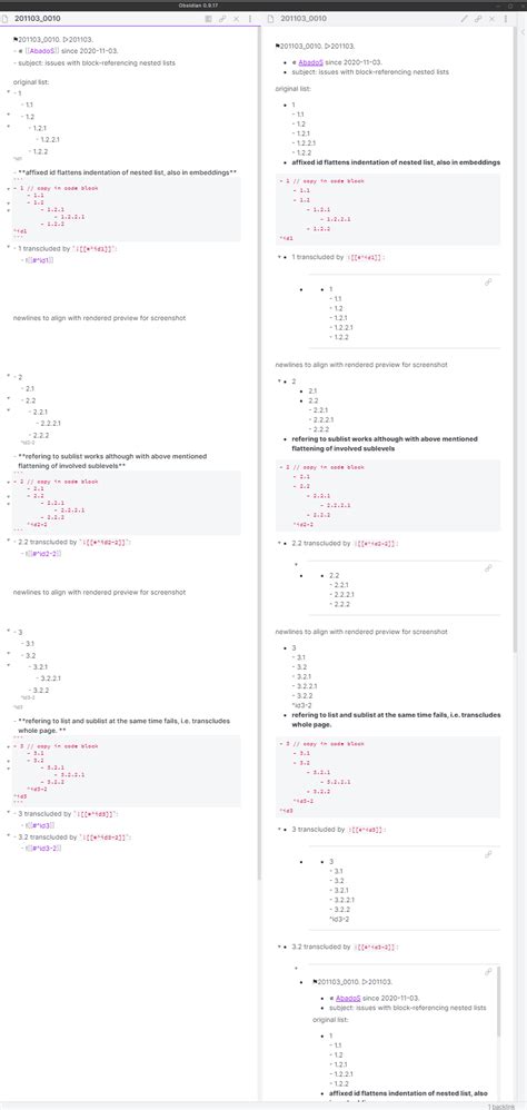 Issues With Block Referencing Nested Lists Bug Graveyard Obsidian Forum