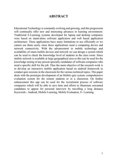 Quiz Application Ppt