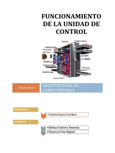 Funcionamiento De La Unidad De Control Unidad Central De Procesamiento Programa De Computadora