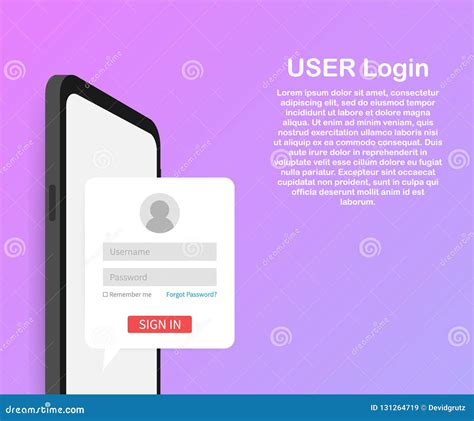 Clean Mobile Ui Design Concept Login Application With Password Form Window Vector Illustration