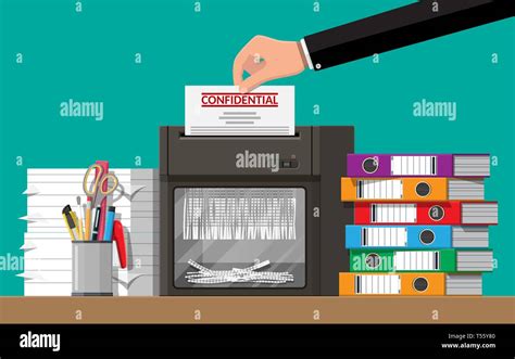 Hand Putting Document Paper In Shredder Machine Torn To Shreds Document Contract Termination