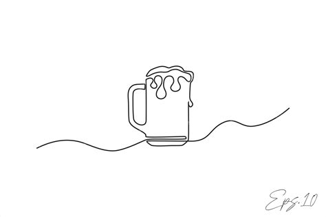 Premium Vector Beer Glass Continuous Line Art Drawing