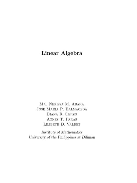 Linear Algebra 03 15 Pdf Basis Linear Algebra Linear Subspace