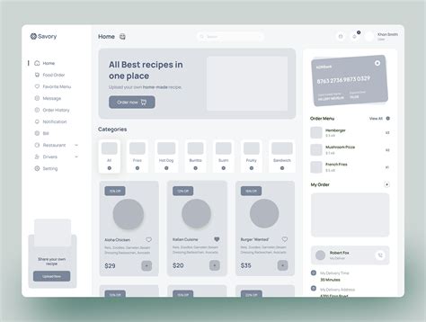 Food Dashboard Home Page Design Behance