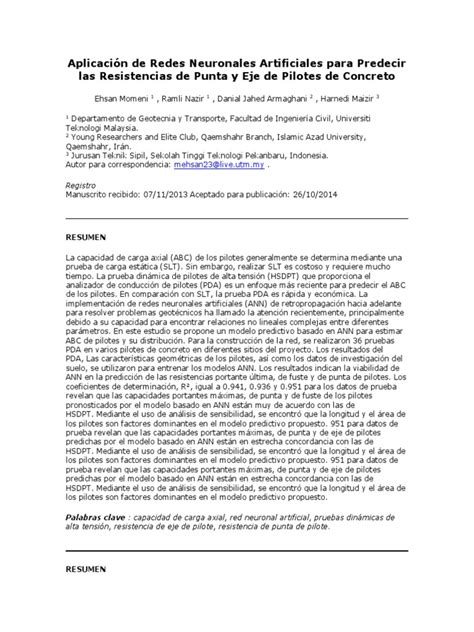Aplicación De Redes Neuronales Artificiales Para Predecir Las