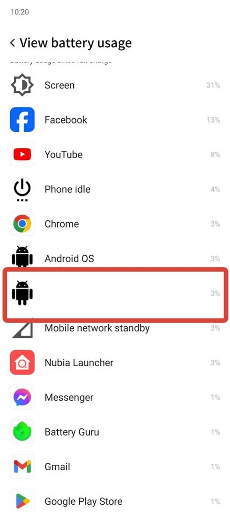 unknown app in the battery usage r redmagic