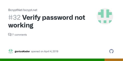 Verify Password Not Working · Issue 32 · Bcryptnet · Github