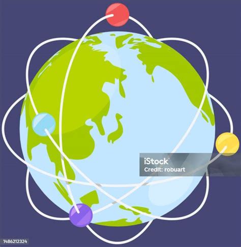 점과 연결된 점선이 있는 행성 지구 전 세계 및 전 세계 연결 네트워크 3차원 형태에 대한 스톡 벡터 아트 및 기타 이미지 3차원 형태 개념 과학 Istock