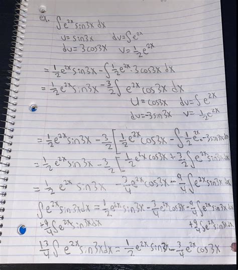 Am I Doing This Integration By Parts Problem Wrong Learnmath