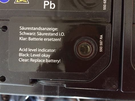 New Battery Acid Level Indicator Looks Clear Volkswagen
