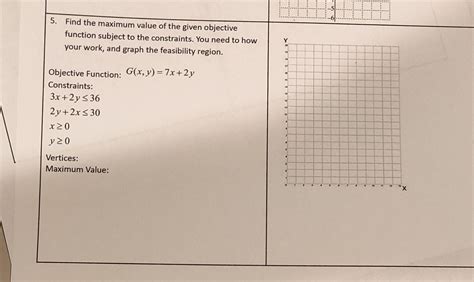 Solved Find The Maximum Value Of The Given Objective