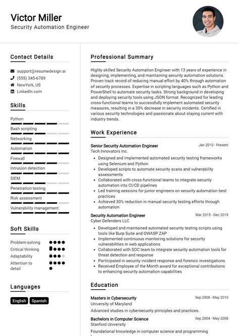 24 Security Automation Engineer Resume Examples And Templates For 2024 Resumedesign Ai