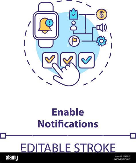 Enable Notifications Concept Icon Stock Vector Image Art Alamy