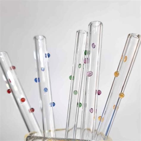 Glass Drinking Glass With Straw Etsy