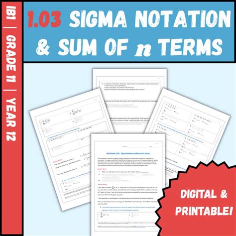 Sigma Notation And Sum Of N Terms Ib Mathematics By Patterson Maths