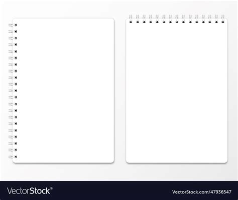 Realistic Spiral Notebook Mockup Clear Notebook Vector Image