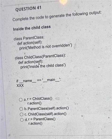 Solved QUESTION Complete The Code To Generate The Chegg
