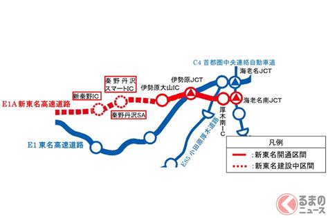 新東名「残り15％の区間」いつ開通？ 工事中の伊勢原大山～新御殿場にsaやスマートic開設へ（くるまのニュース） 自動車情報・ニュース