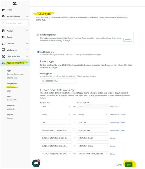 Setting Up Ticket Sync From Zendesk To Salesforce Zendesk Help