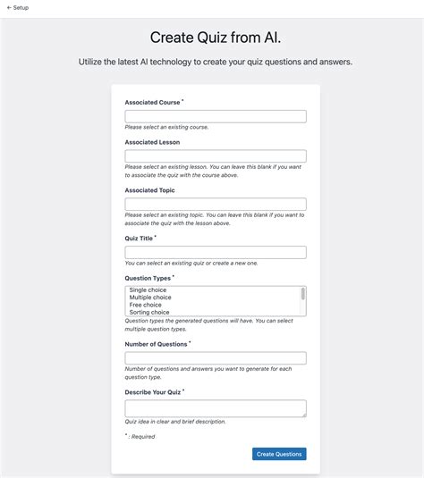 quiz ai builder learndash support