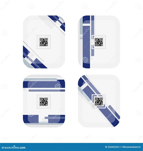 Abstract Modern Qr Code Label Collection Stock Vector Illustration Of Document Office