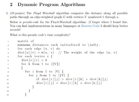 Solved 2 Dynamic Program Algorithms 4 10 Points The Chegg